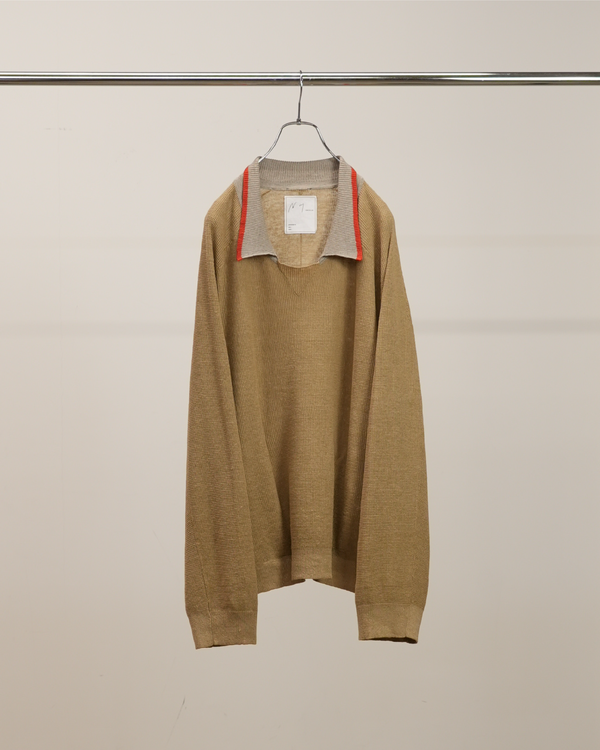 CONTRAST COLLAR KNIT(BEIGE) – ANCELLM